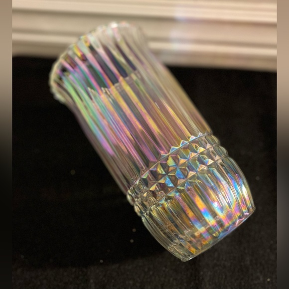 vintage glass | Accents | Vintage Ftda Crystal Glass Vase Iridescent ...